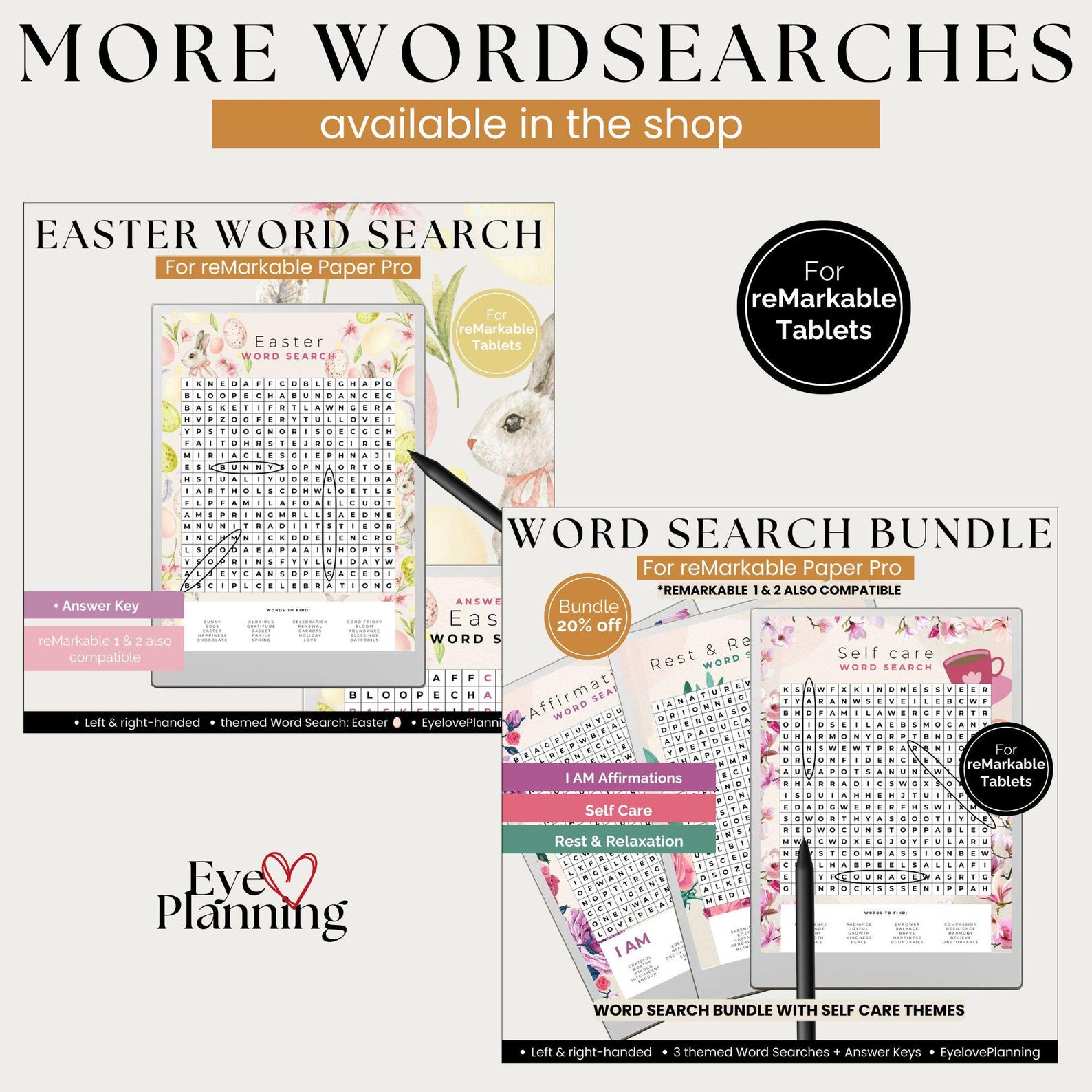 Affirmations Word Search for Remarkable Tablets, Digital Word Puzzle ...