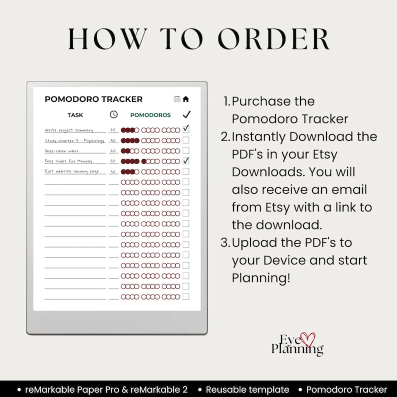 Pomodoro Tracker for Remarkable Paper Pro | Productivity Timer, Focus ...