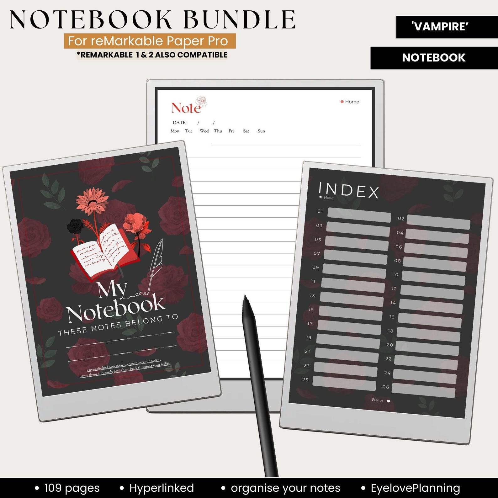 Notebook Bundle for Remarkable Paper Pro, Remarkable 1 and 2 | Fully ...