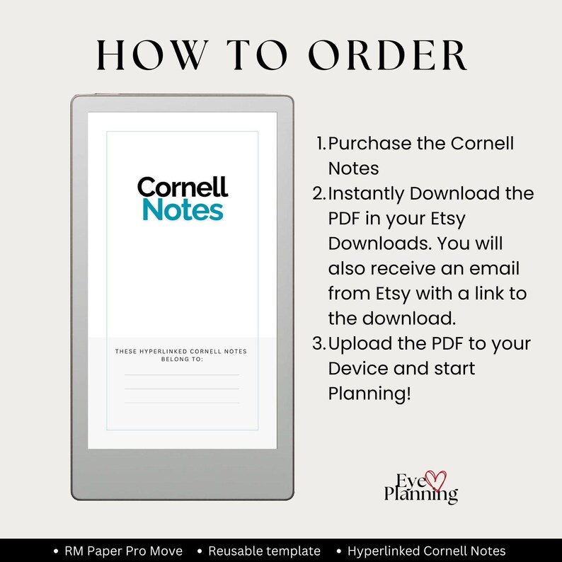 Cornell Notes for Remarkable Paper Pro Move | Cornell Note Taking ...
