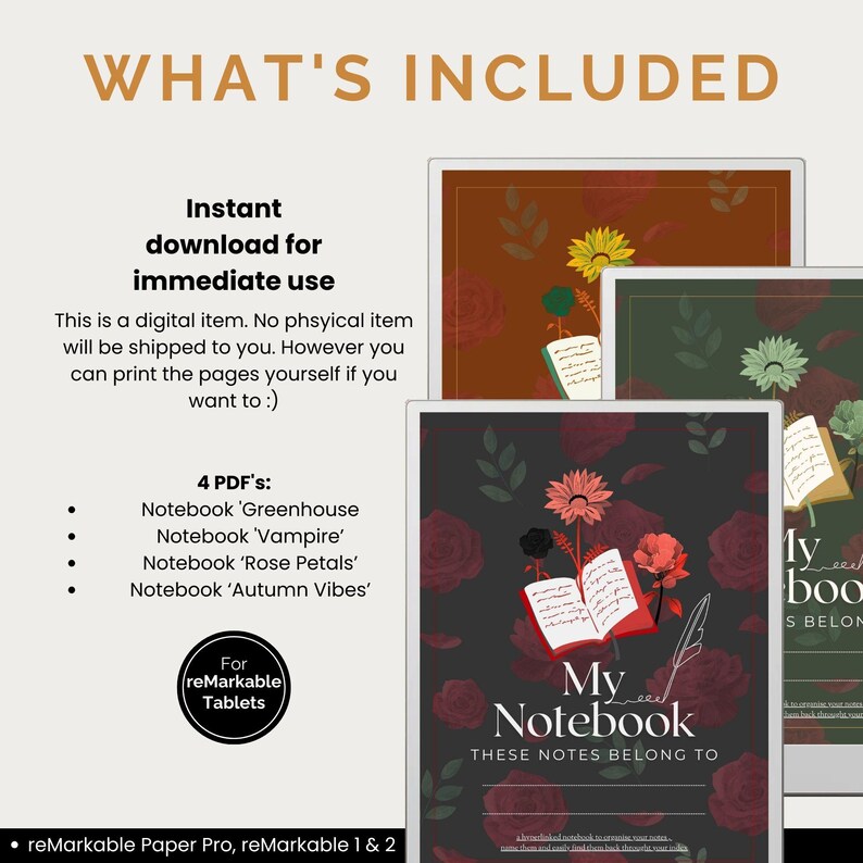 Notebook Bundle for Remarkable Paper Pro, Remarkable 1 and 2 | Fully ...