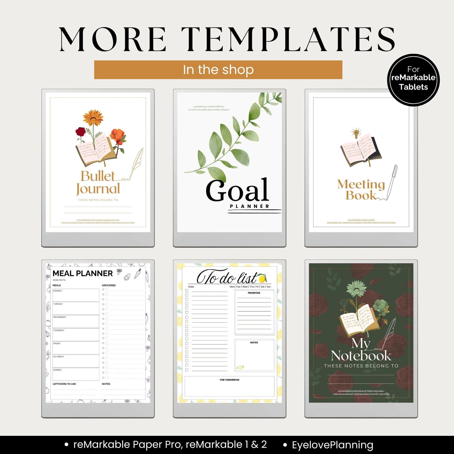 Digital Project Planner for Remarkable Paper Pro | Organize, Brainstorm ...
