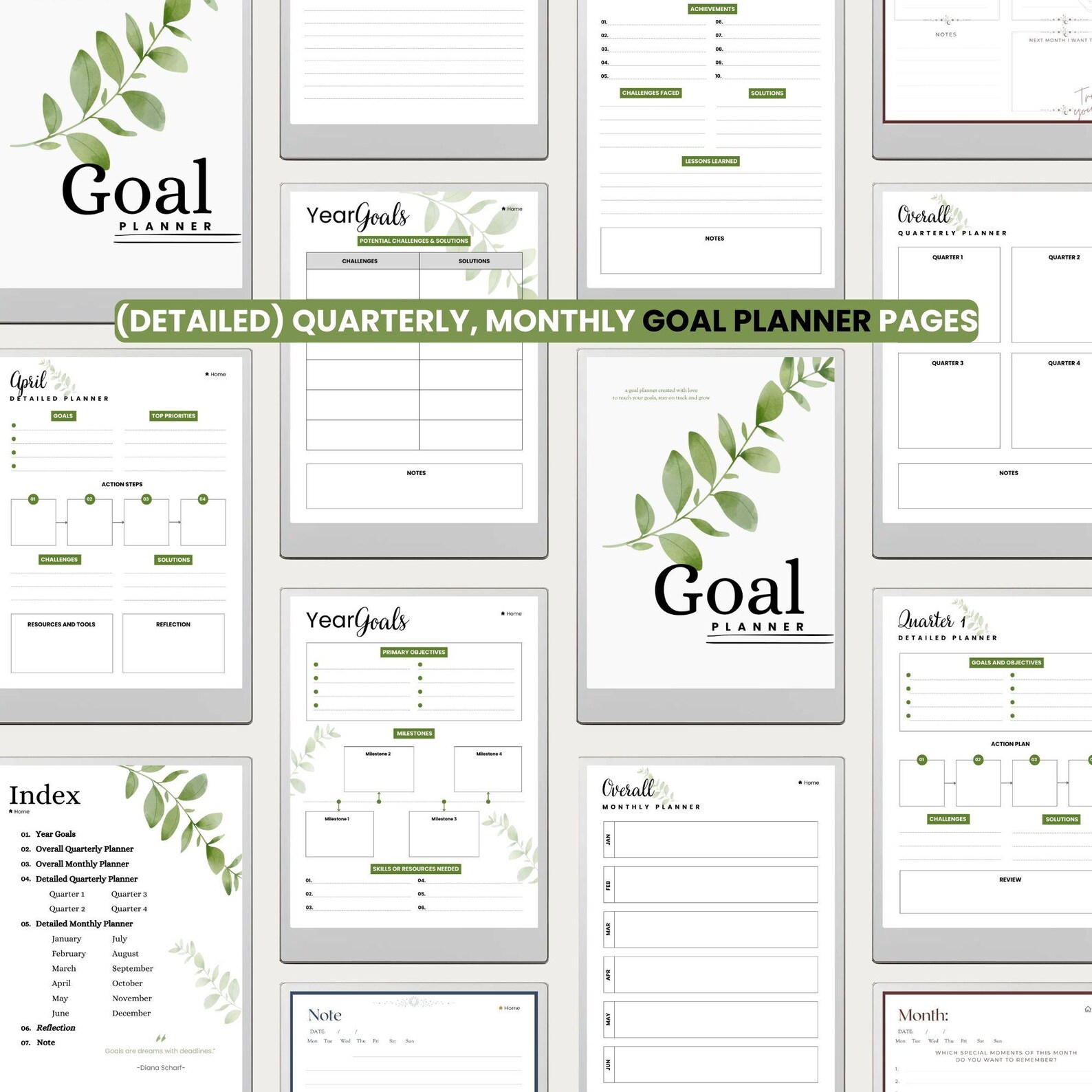 Goal Planner for Remarkable Paper Pro | Quarterly and Monthly Goal ...