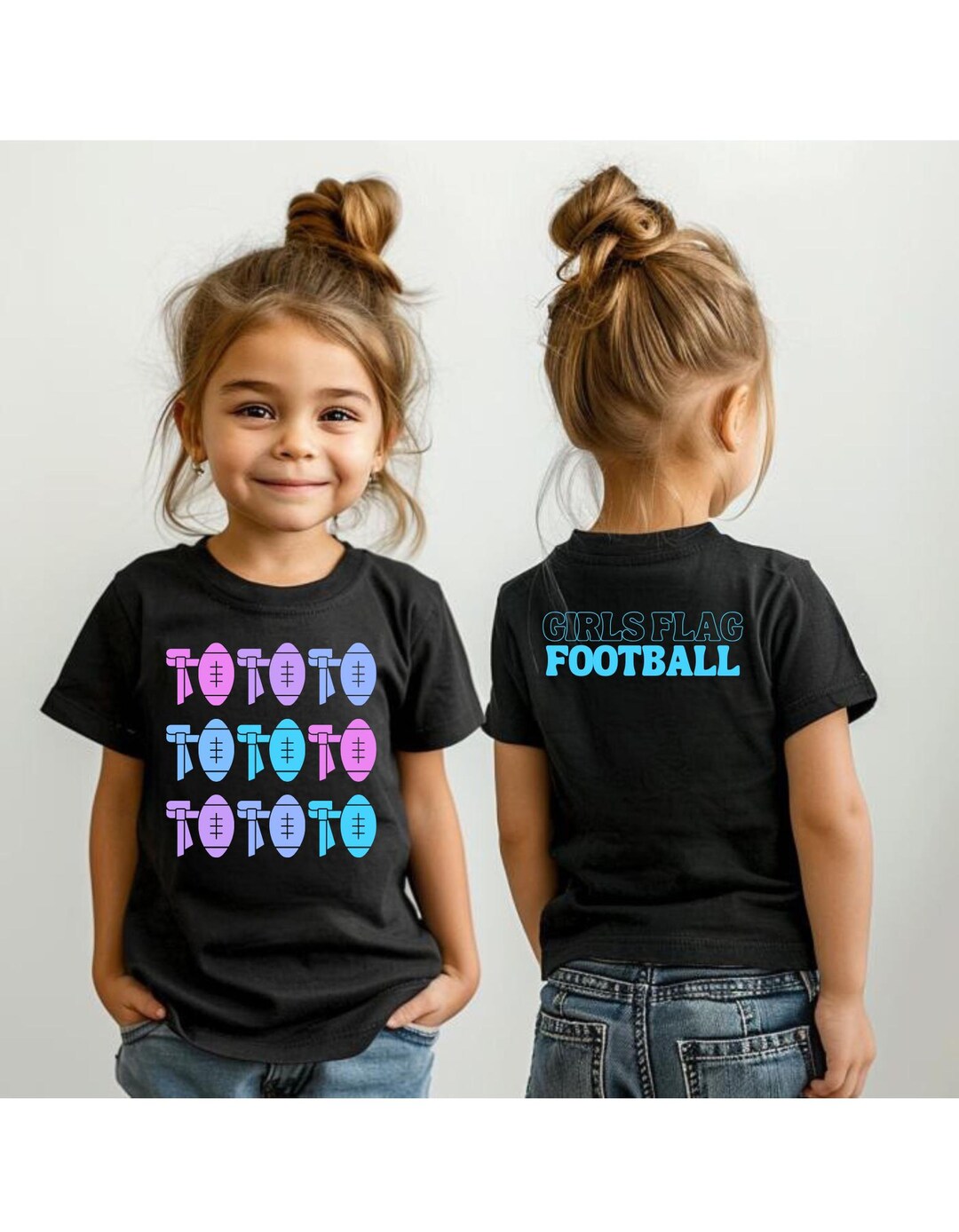 Girls Flag Football Graphic T-shirt | Youth Unisex Sizing - Etsy