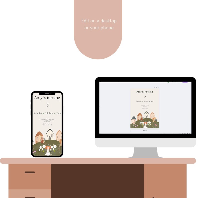 Instant Download Girls Video Invitation, Editable Electronic Invite ...