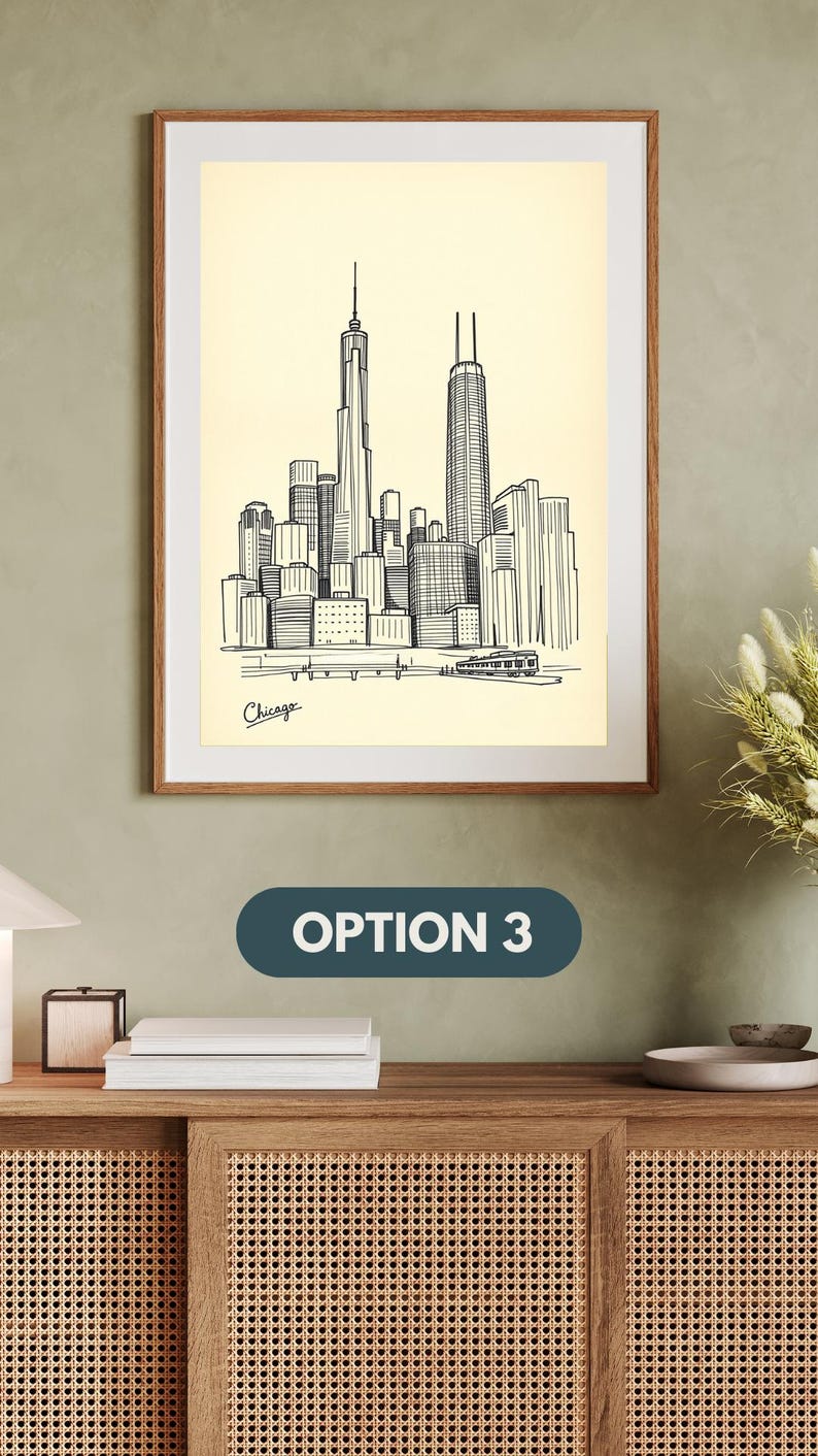 Chicago Skyline Matte Vertical Poster, Urban Wall Art, City Decor, Gift ...