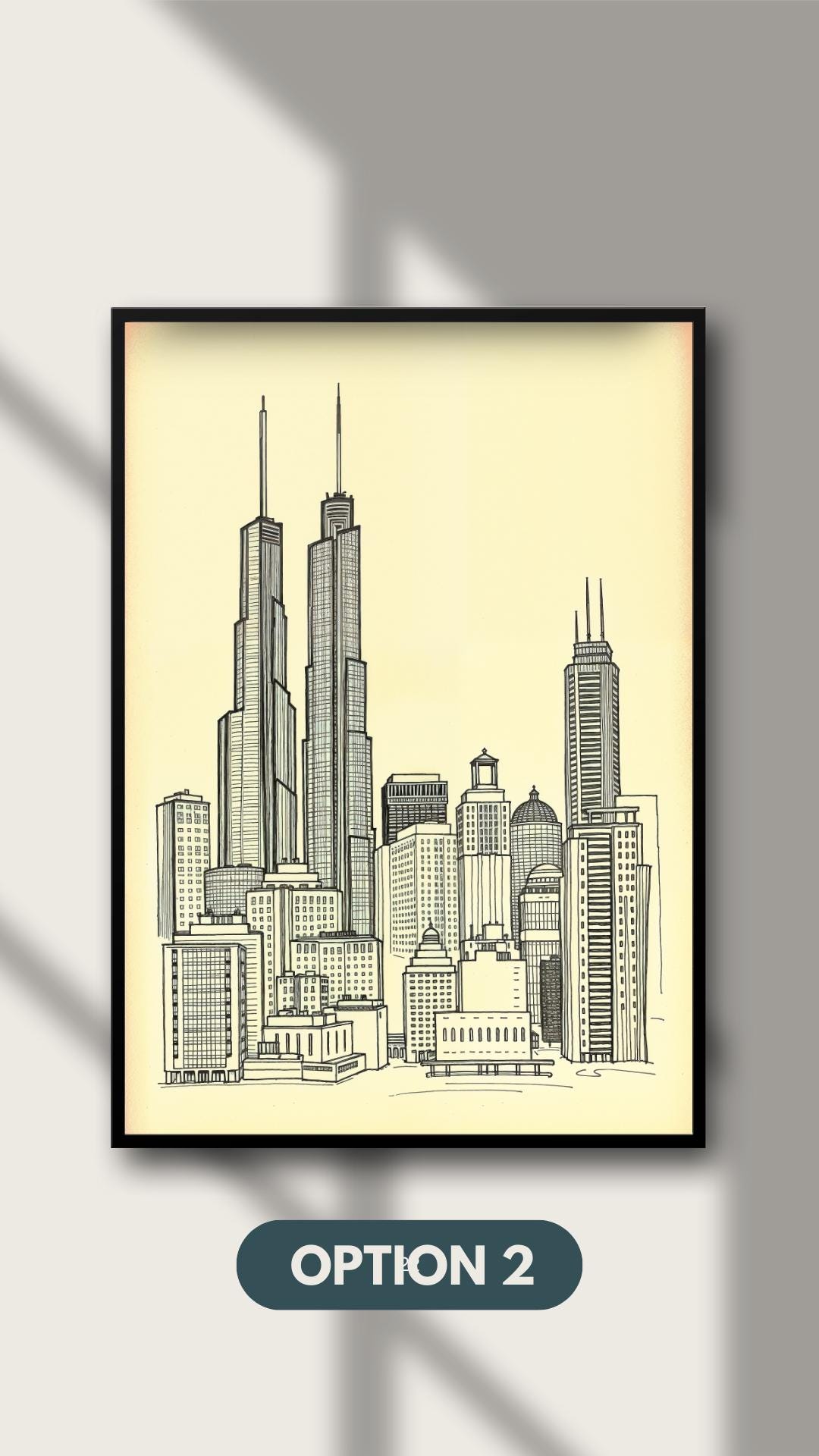Chicago Skyline Matte Vertical Poster, Urban Wall Art, City Decor, Gift ...