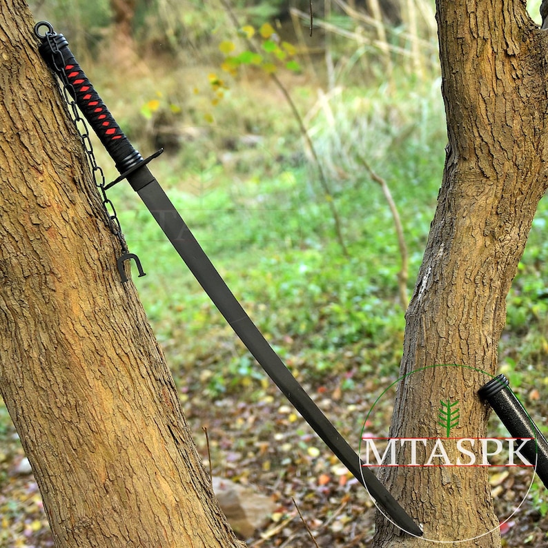 Bleach Ichigo Bankai Sword Handmade Tensa Zangetsu Anime Katana Sword ...
