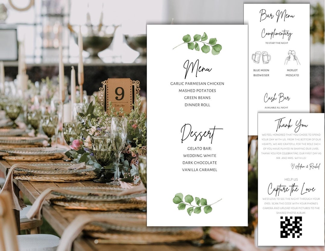 Table Pieces Templates; Customizable Food & Dessert Menu, Bar Menus ...