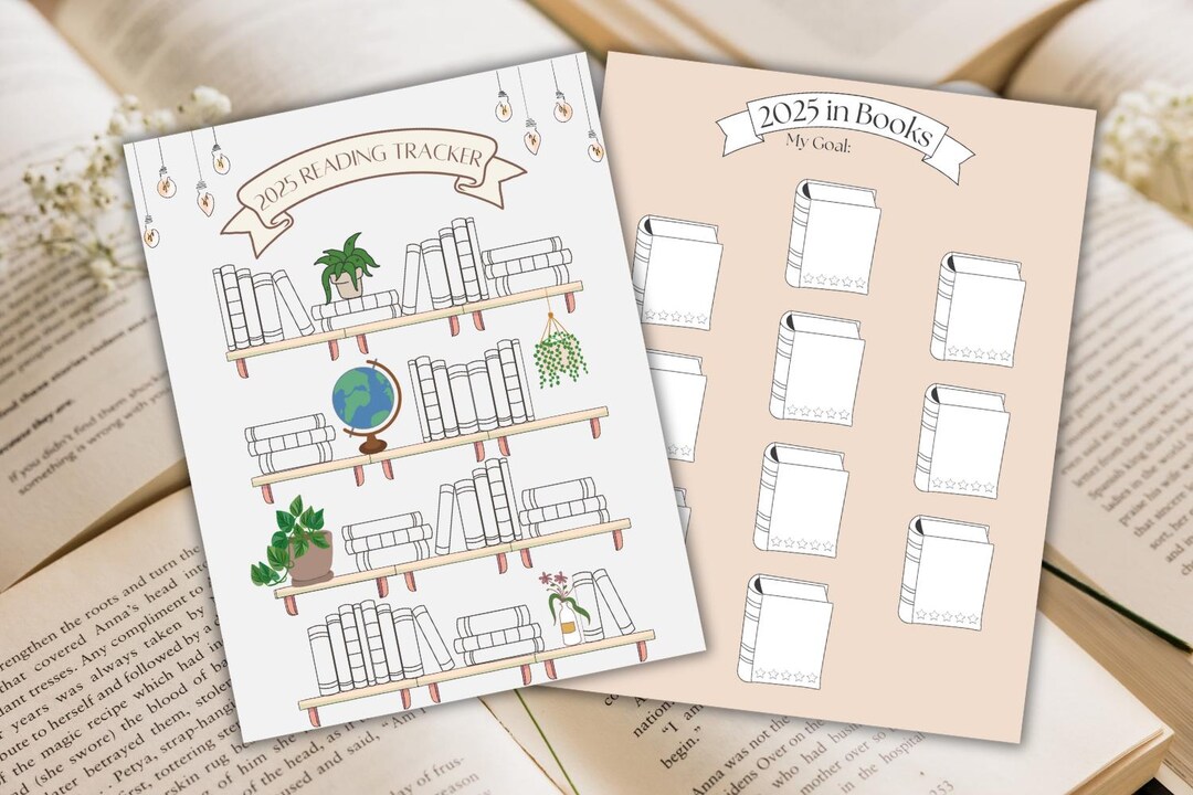 2025 Bookshelf Reading Tracker Fillable Book Log With Ratings, See Your ...