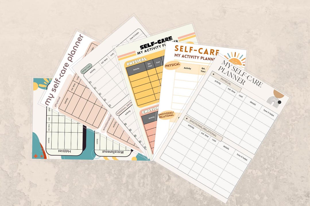 Self-care Activity Planner; 6 Planner Styles With Guided Prompts for ...