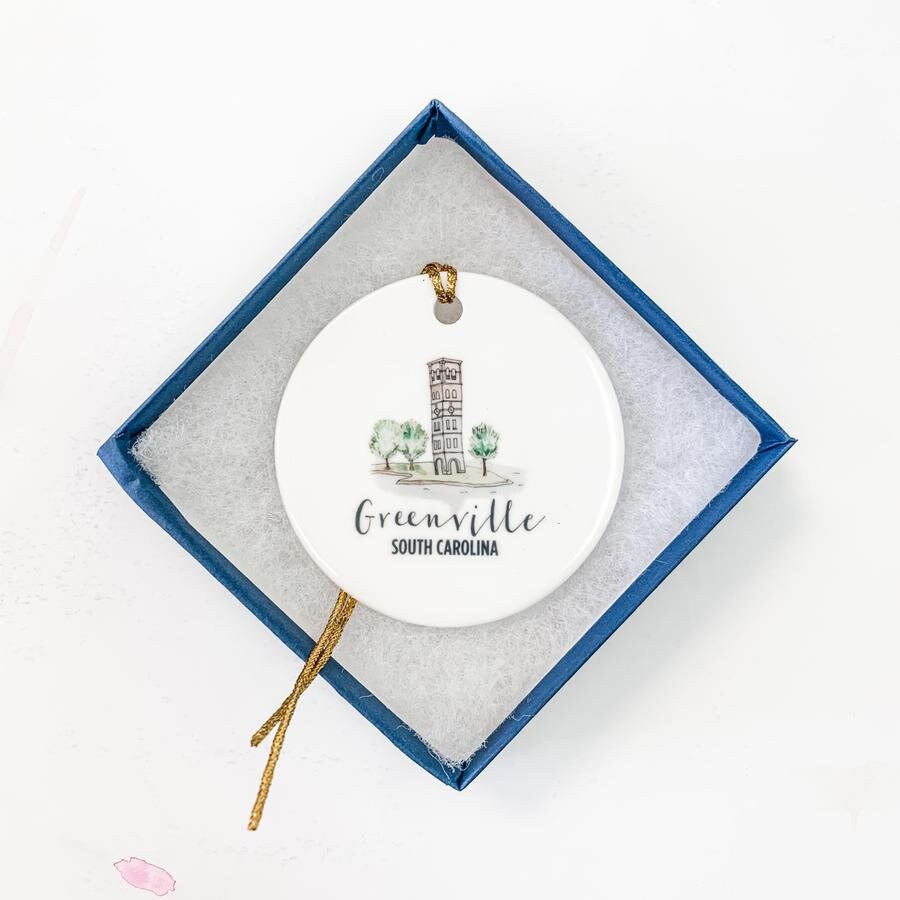 Greenville SC Ornament, Greenville Gifts, Ornaments, Liberty Bridge ...