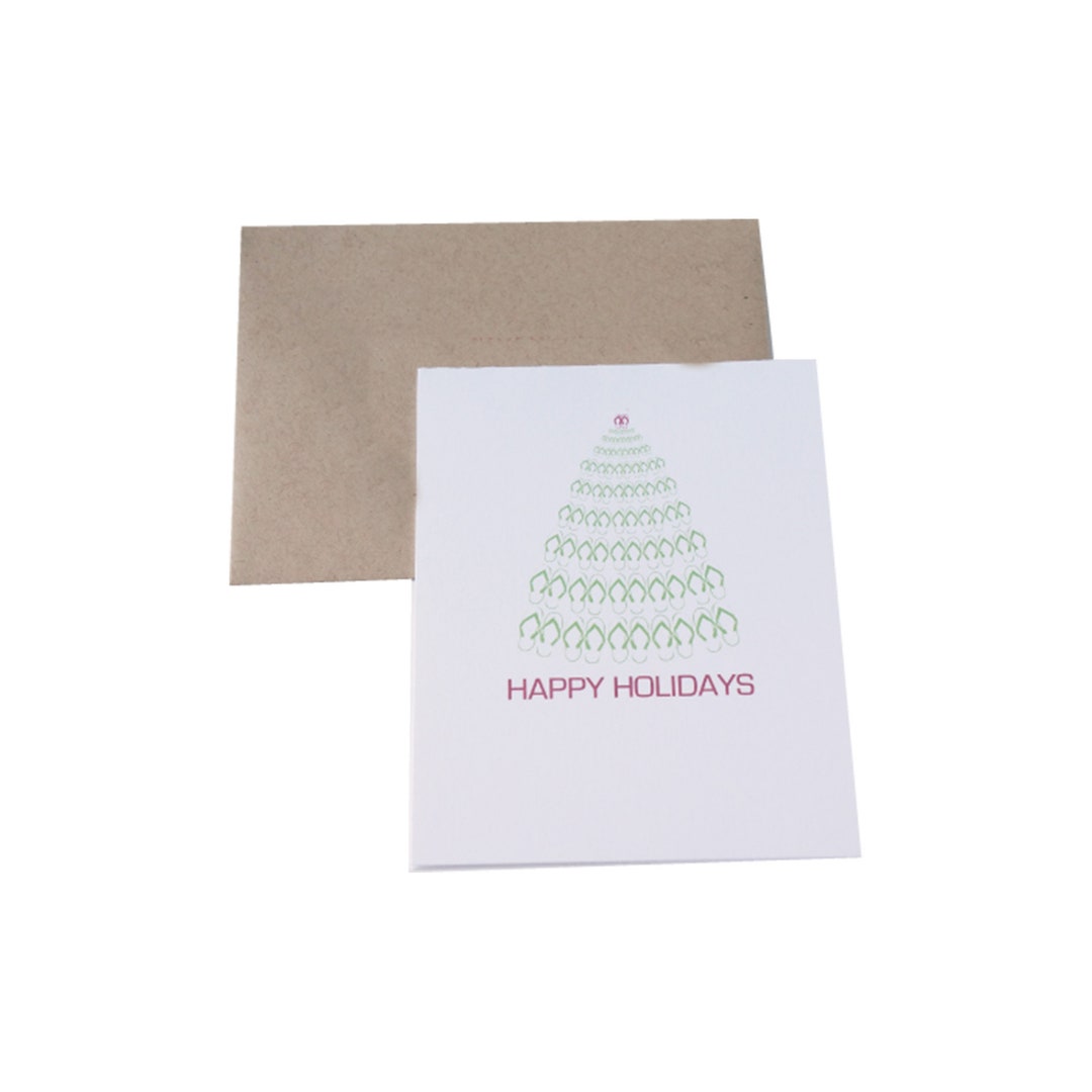 Flip Flop Christmas Tree Card: Beach Holiday Greeting, Pack of 20 - Etsy