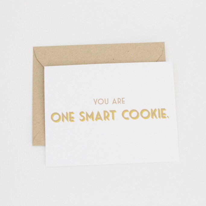 You Are One Smart Cookie Modern Greeting Card - Etsy
