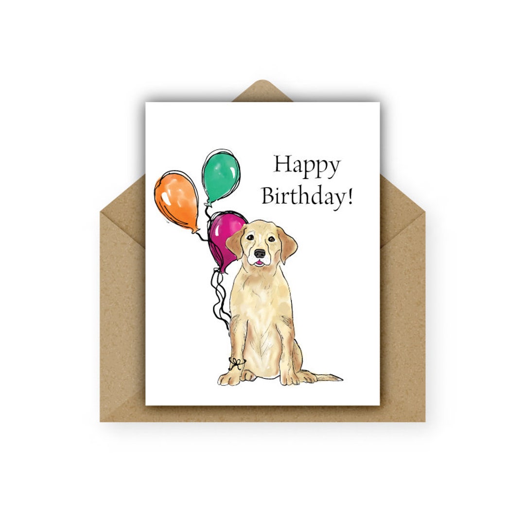 Yellow Lab Birthday Card: Dog Lover Gift, Card From Pet - Etsy