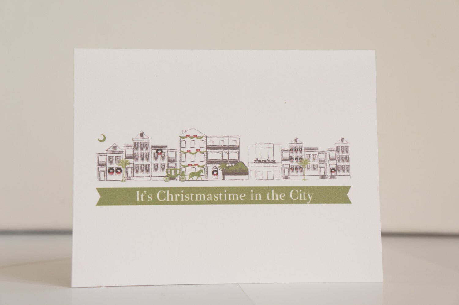Christmas Card Charleston Houses Christmas Card Single Holiday Card ...
