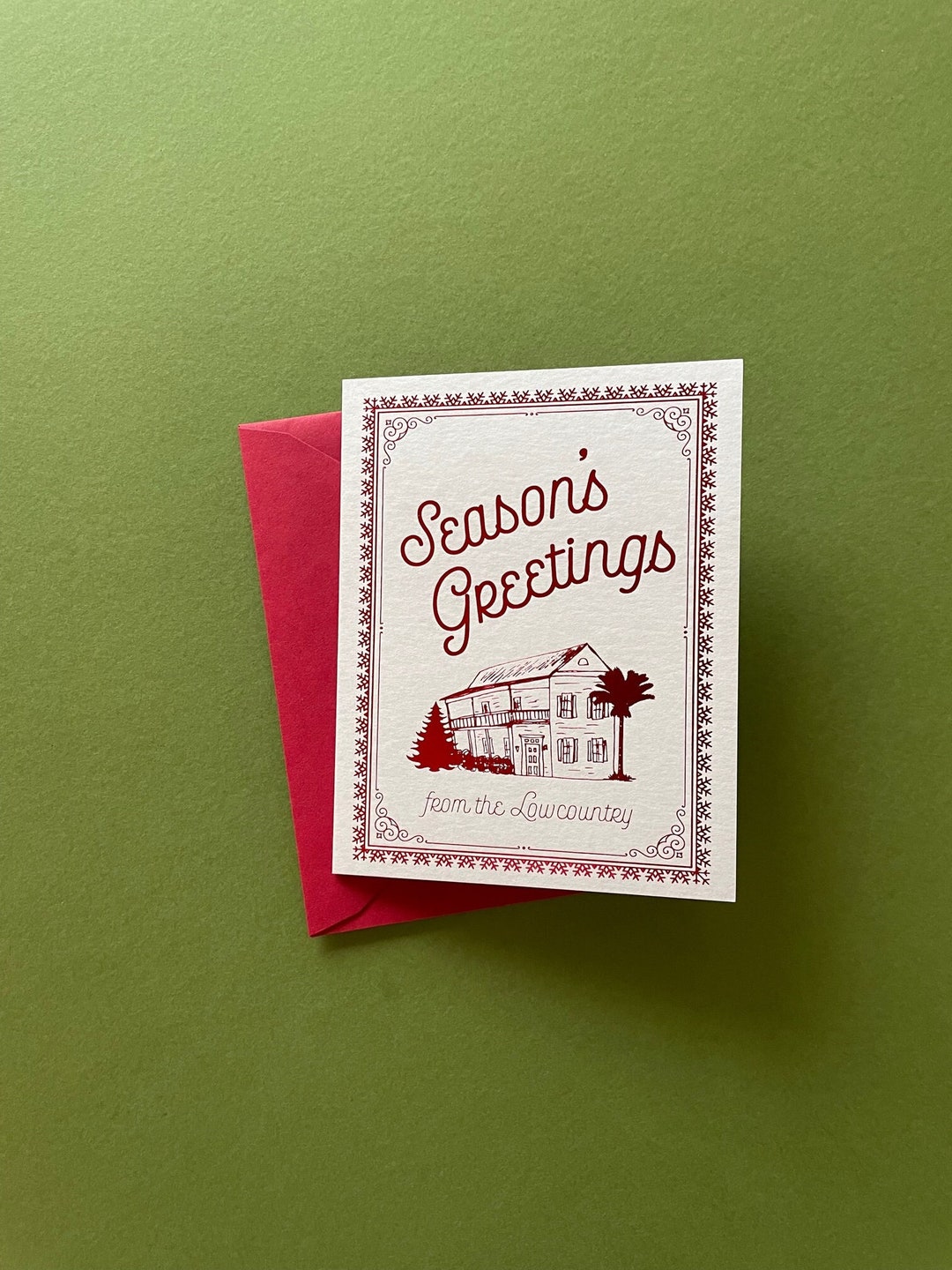 Charleston Holiday Card, Christmas Card, Foil Card, Shiny Red Foil ...