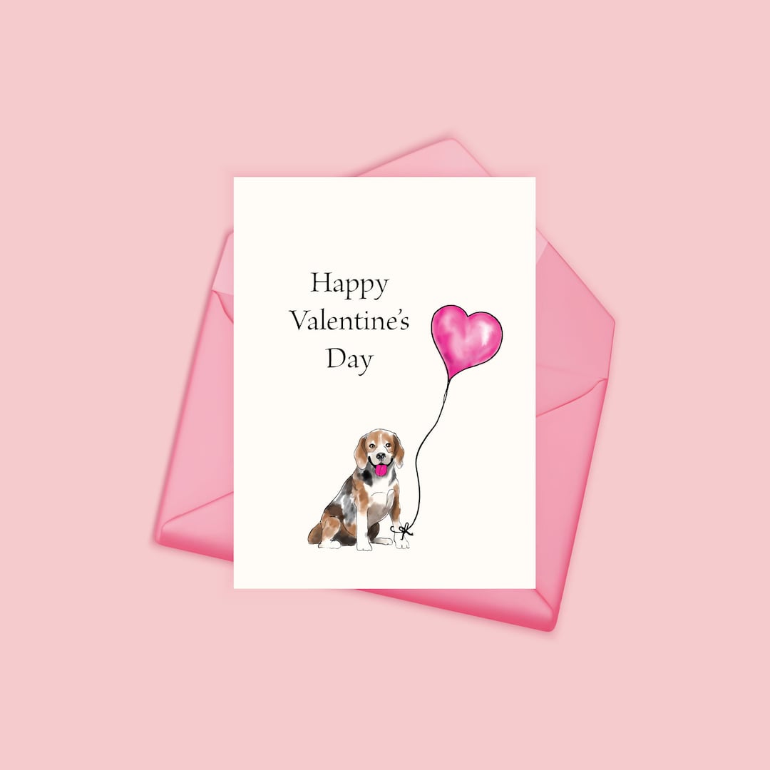 Valentine's Day Card, Beagle, Pet Card, Card From Pet, Beagles, Beagle ...