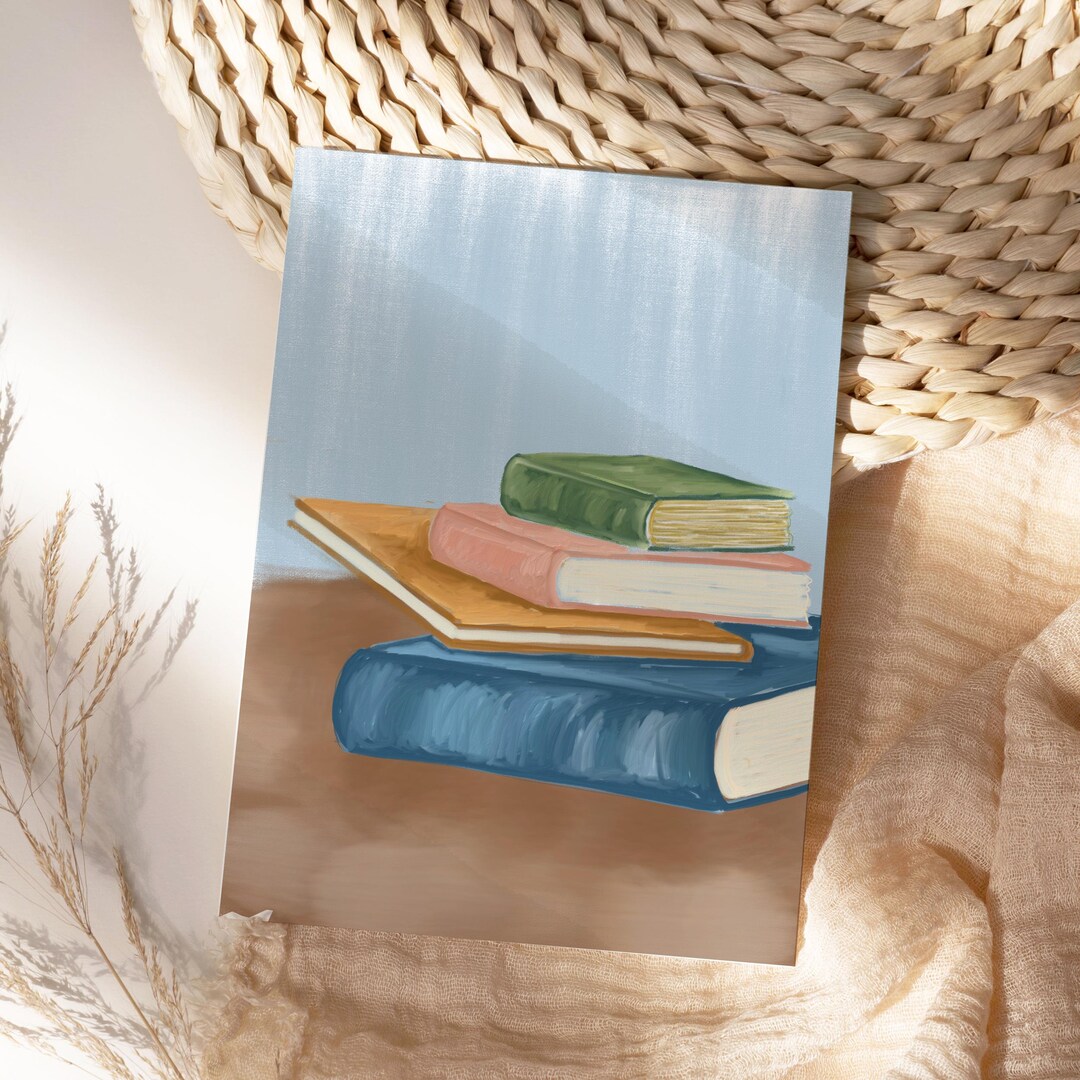 Book Notecard Set, Watercolor Art, Reading, Book Lover, Stationery Set ...
