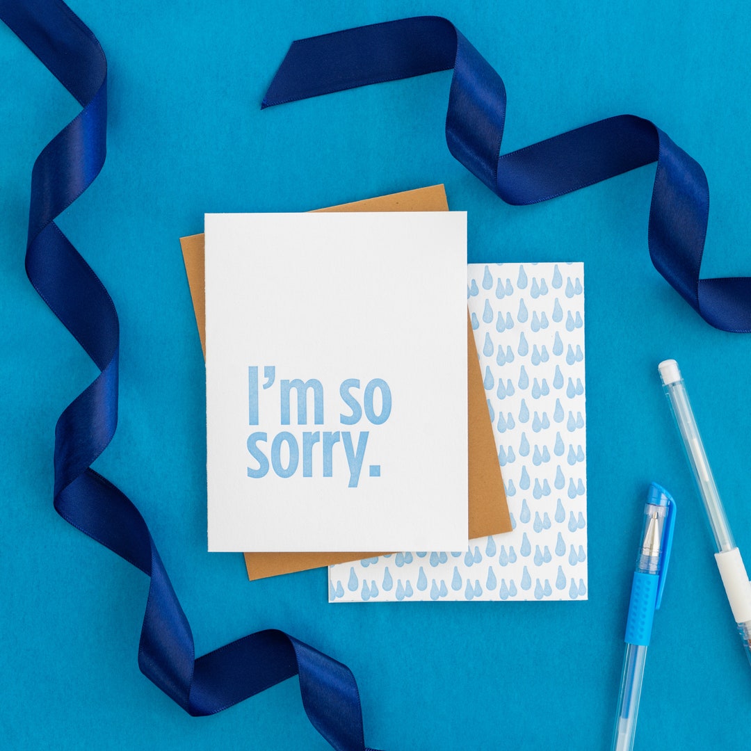 Sympathy Card, Regrets Card, Sad Card, Letterpress Card, Greeting Cards ...