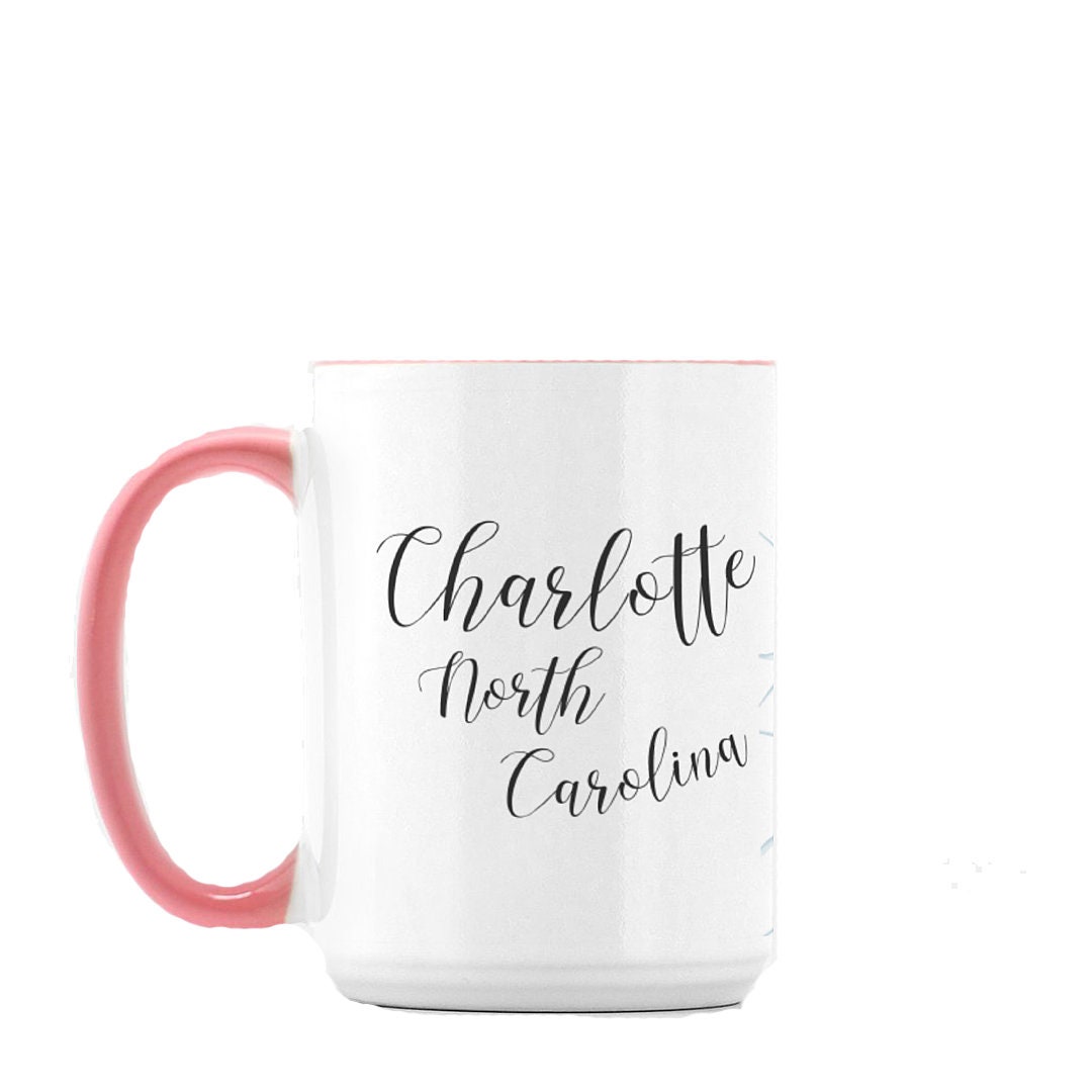 Charlotte Map Coffee Mug, Watercolor Map Mug, Charlotte NC Gift ...