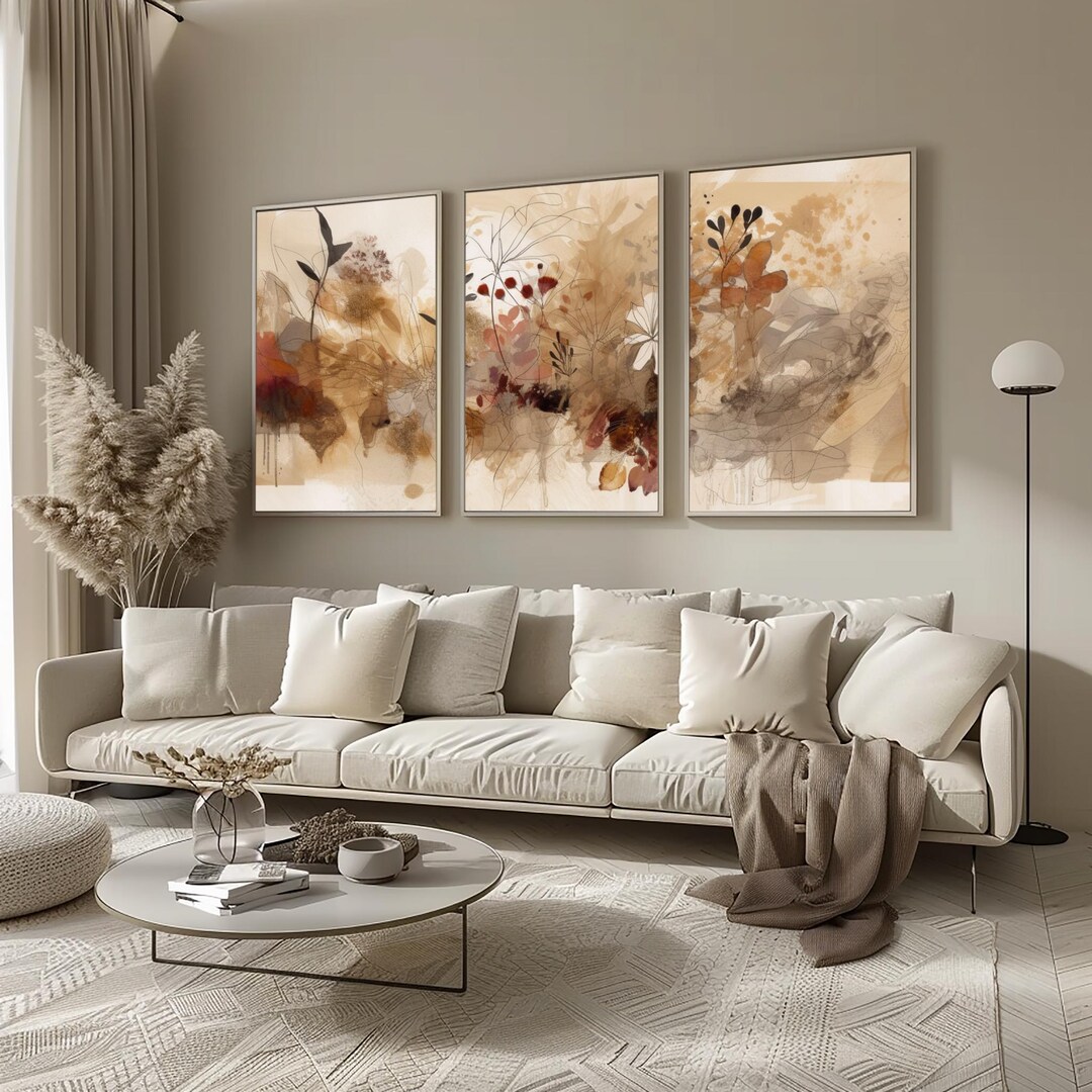 Trio Wall Art Set "leaf Poetry" – Framed & Ready to Hang [A4/A3/PDF] - Etsy
