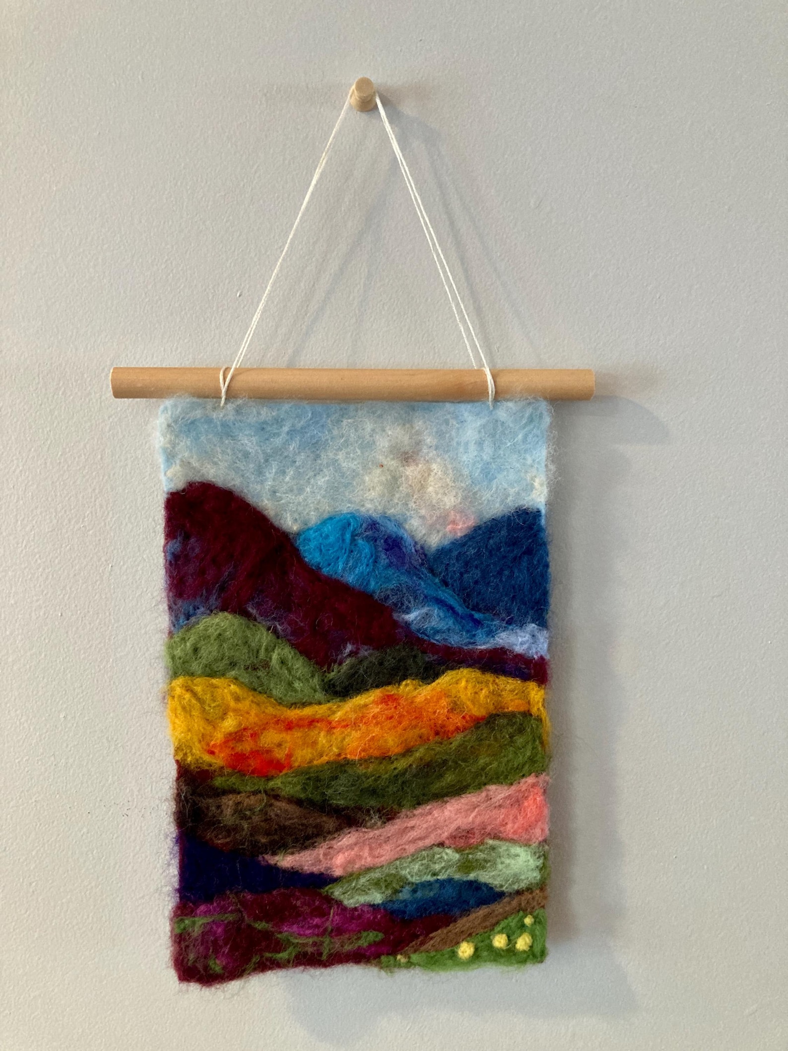 Needle Felted Landscape Wall Hanging Mountain Range - Etsy