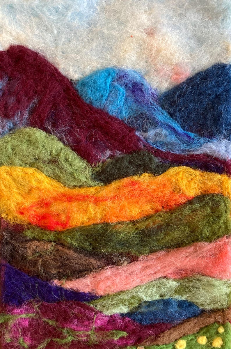 Needle Felted Landscape Wall Hanging Mountain Range - Etsy