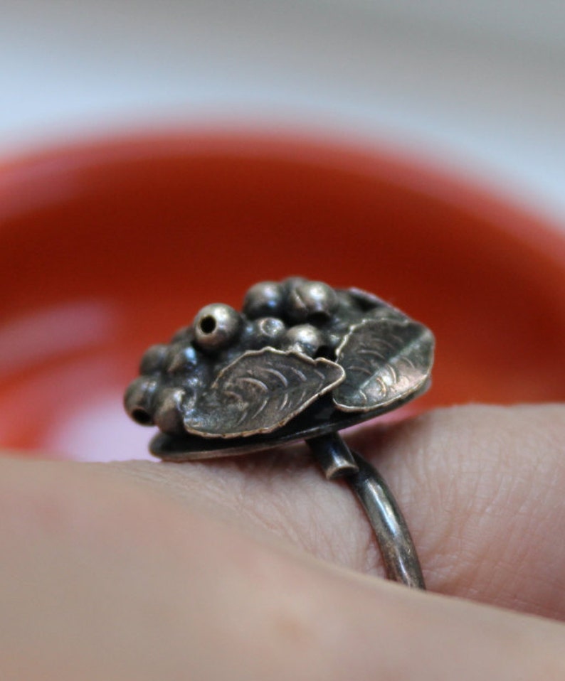 Sterling Silver Shank Grape Cluster Ring Adjustable VINTAGE by - Etsy