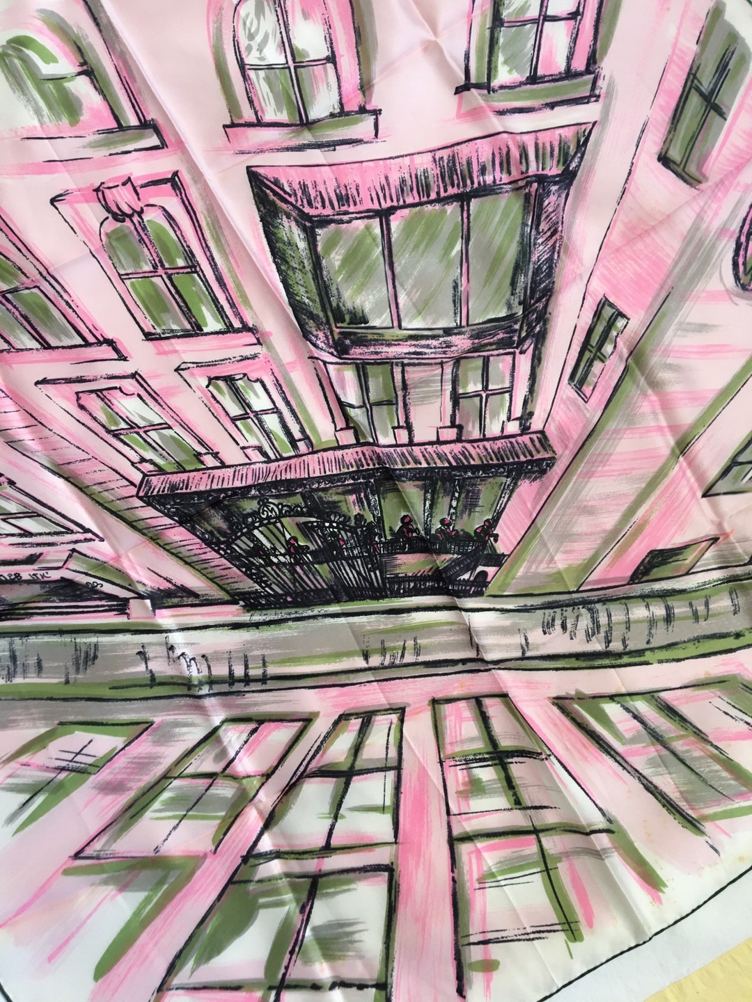Vintage Silk Scarf Jack & Charlie's 21 Club Jockey Iron Gate Pink ...