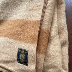 Whitney Point Wool Blanket 4 Point Yellow Gold Stripe VINTAGE by ...