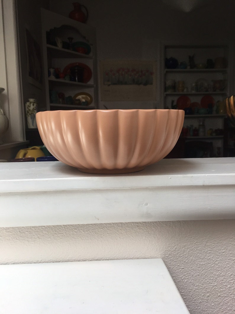 Bauer Pottery Tracy Irwin Half Pumpkin Beige Bowl 10 | Etsy