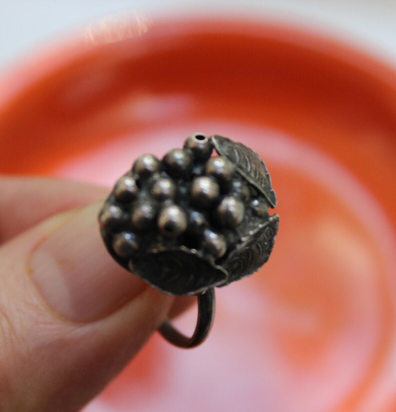 Sterling Silver Shank Grape Cluster Ring Adjustable VINTAGE by - Etsy