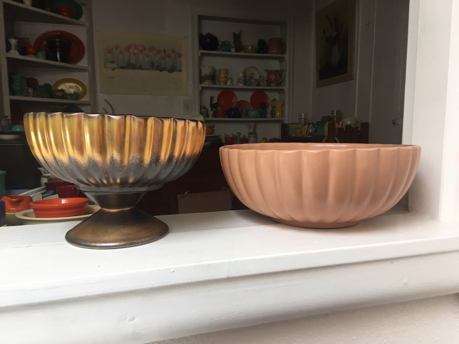 Bauer Pottery Tracy Irwin Half Pumpkin Beige Bowl 10 | Etsy