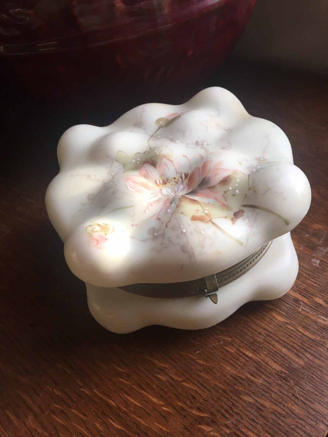 Antique Wavecrest Glass Dresser Box Egg Crate Pattern - Etsy