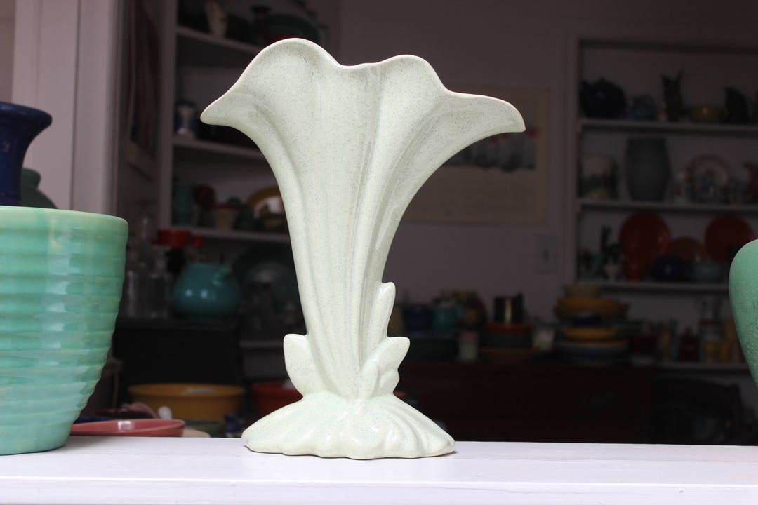 Bauer Pottery Cemar Vase 12.5 Inches Speckled Green 677 California Mid ...