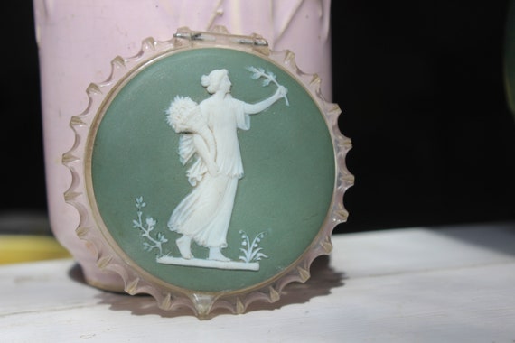 Compact Wedgwood Cameo Jasperware Sage Lucite VINTAGE by - Etsy