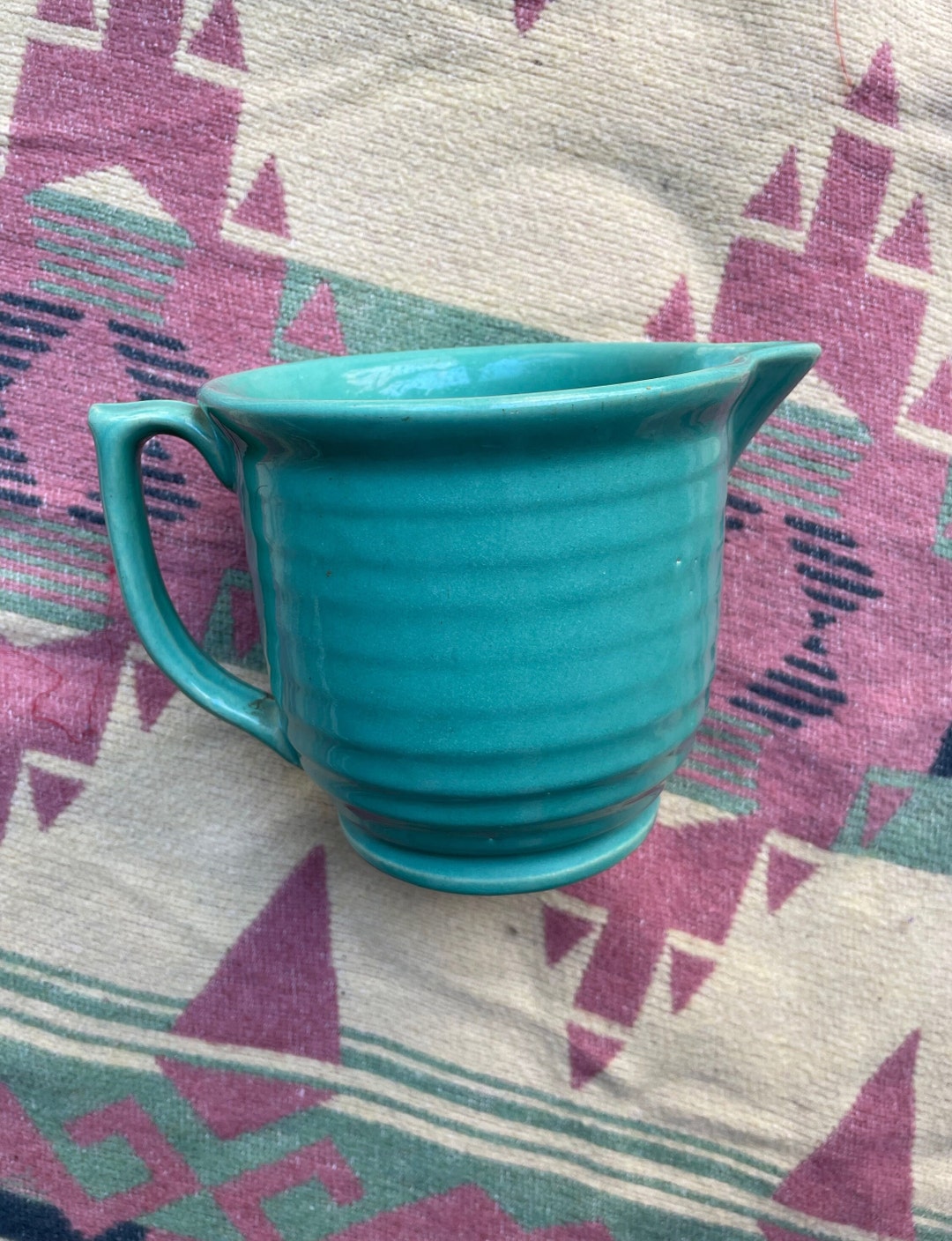 Bauer Pottery Beating Bowl Pitcher Ring Ware Jade Green California ...