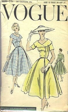 Vintage Vogue Sewing Pattern 8836 One Piece Dress Size 14 - Etsy