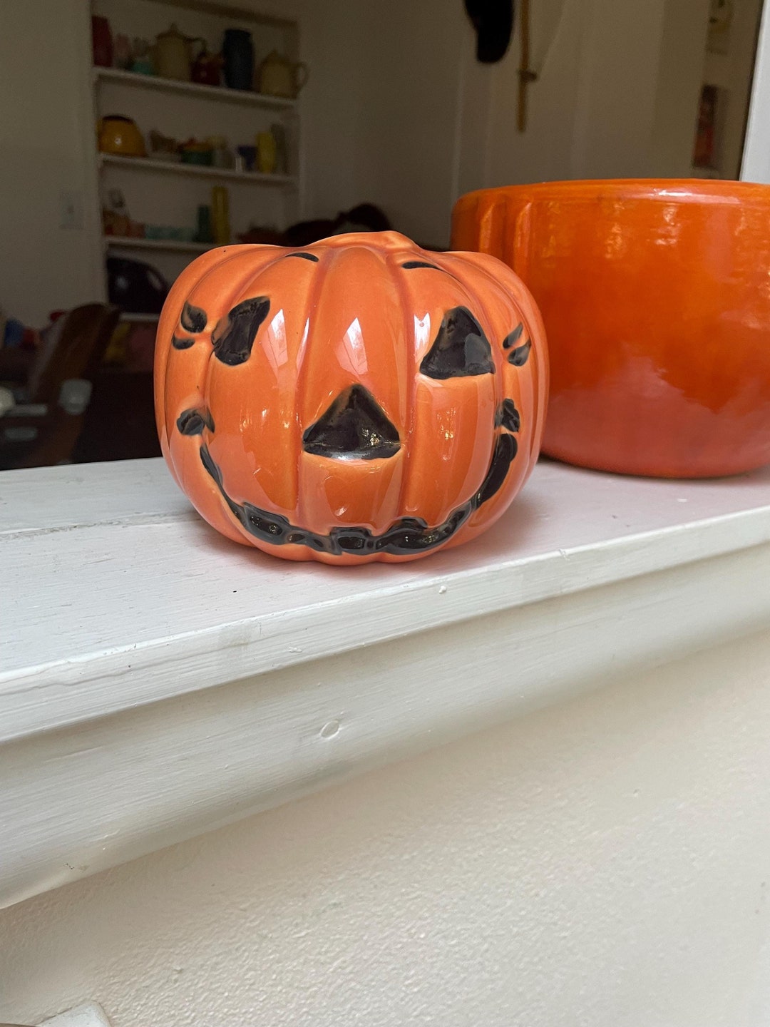 Jack O Lantern Haeger Pottery Pumpkin Bowl Planter Halloween #311 ...