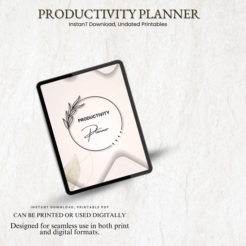 Productivity Planner Bundle Printable, Monthly Habits Reflection, Daily ...