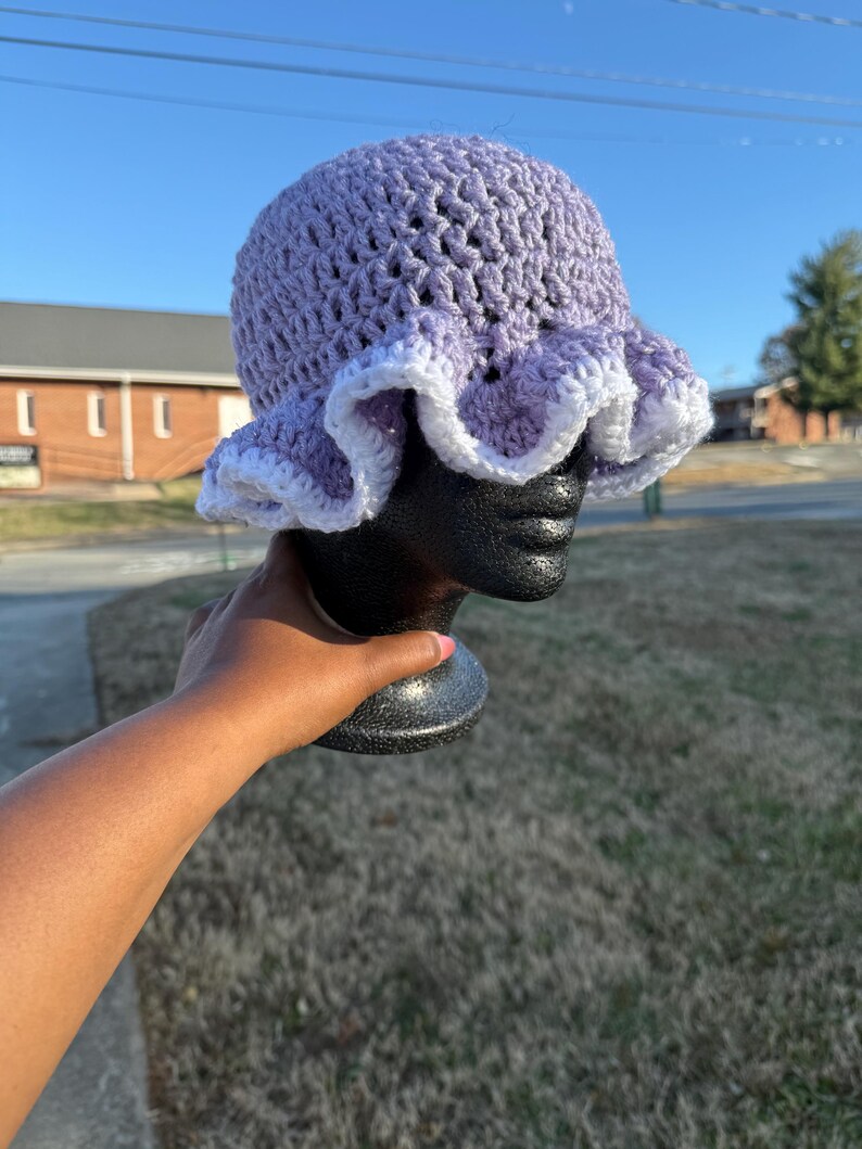 Lavender Wavy Brim/ Ruffle Hat - Etsy