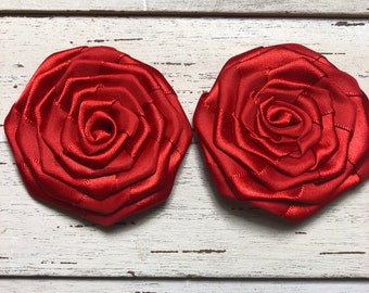 Red Satin Rose - Etsy