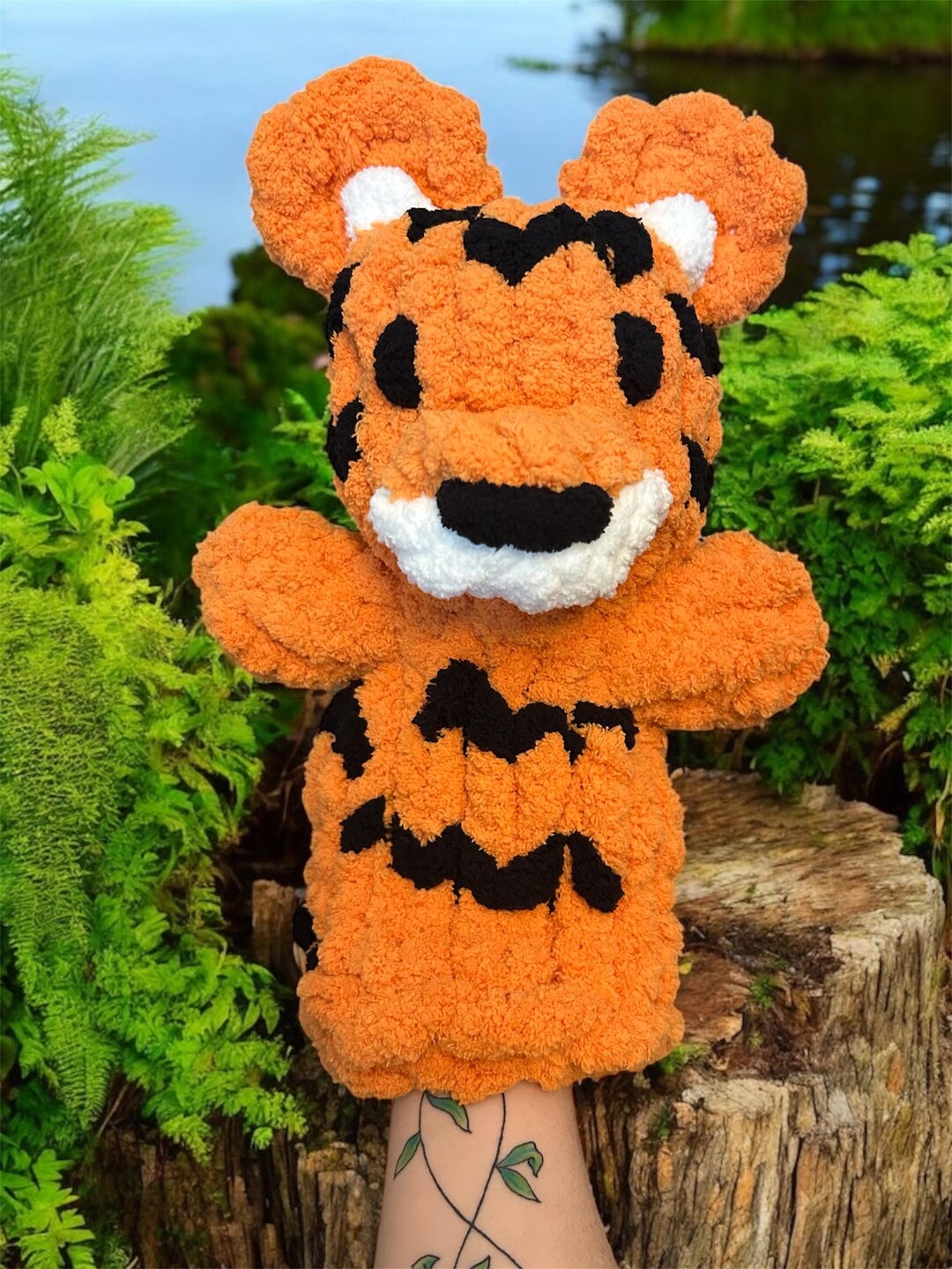 Hand Made Chunky Knit Stuffie Puppet. Tiger - Etsy