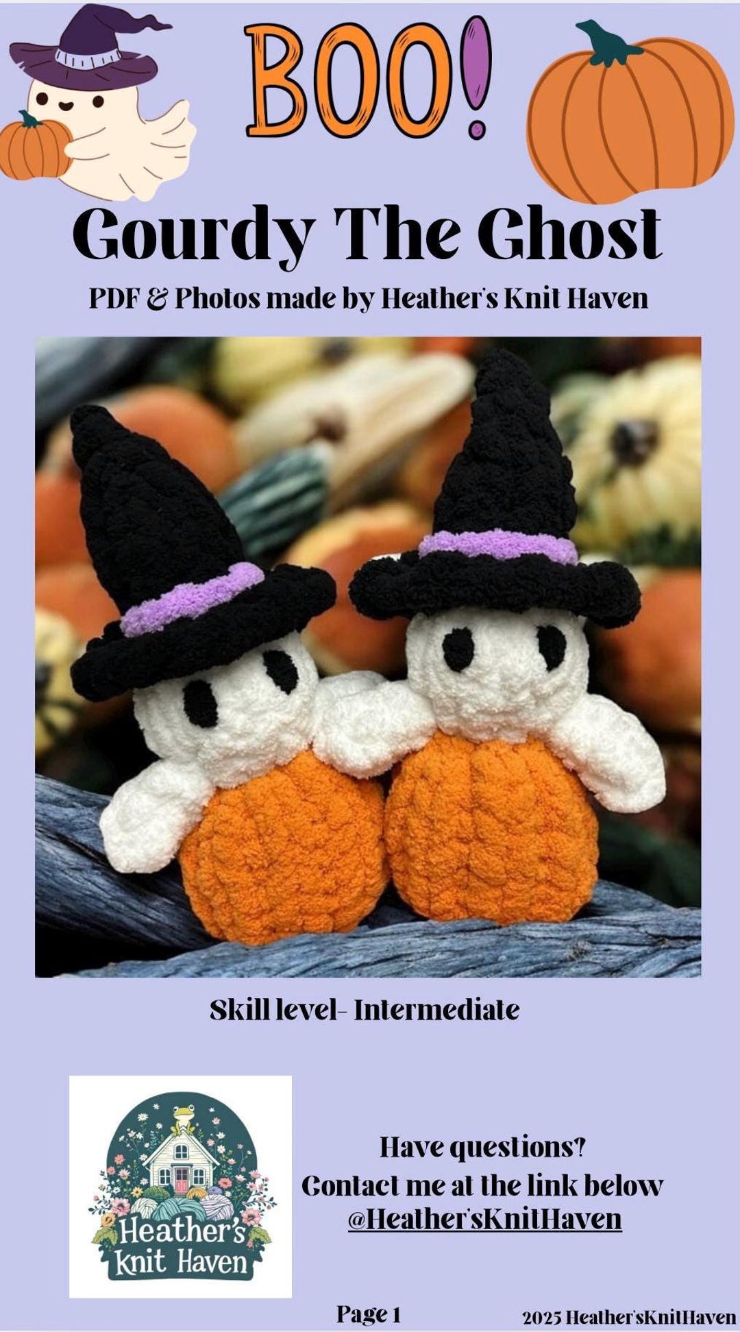 Gourdy the Ghost Pattern. This is a PDF With Detailed Written ...