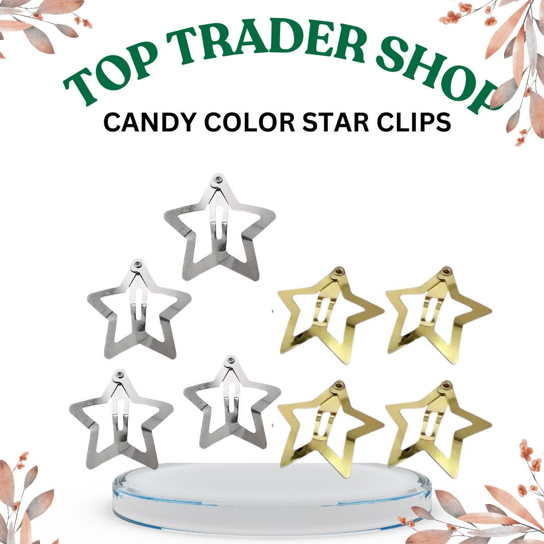 Star Snap Hair Clips, Gold Hair Clips, Y2K Hair Clips, Silver Star Hair ...