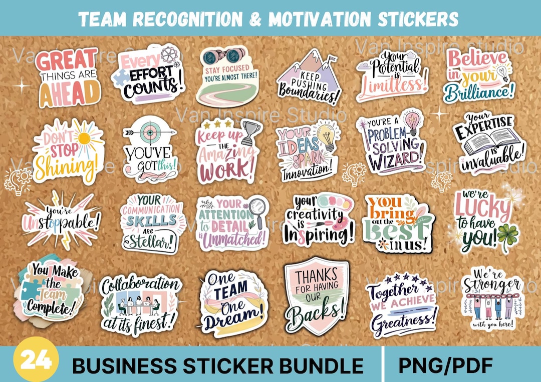 Team Recognition and Motivation Stickers | Workplace Appreciation ...