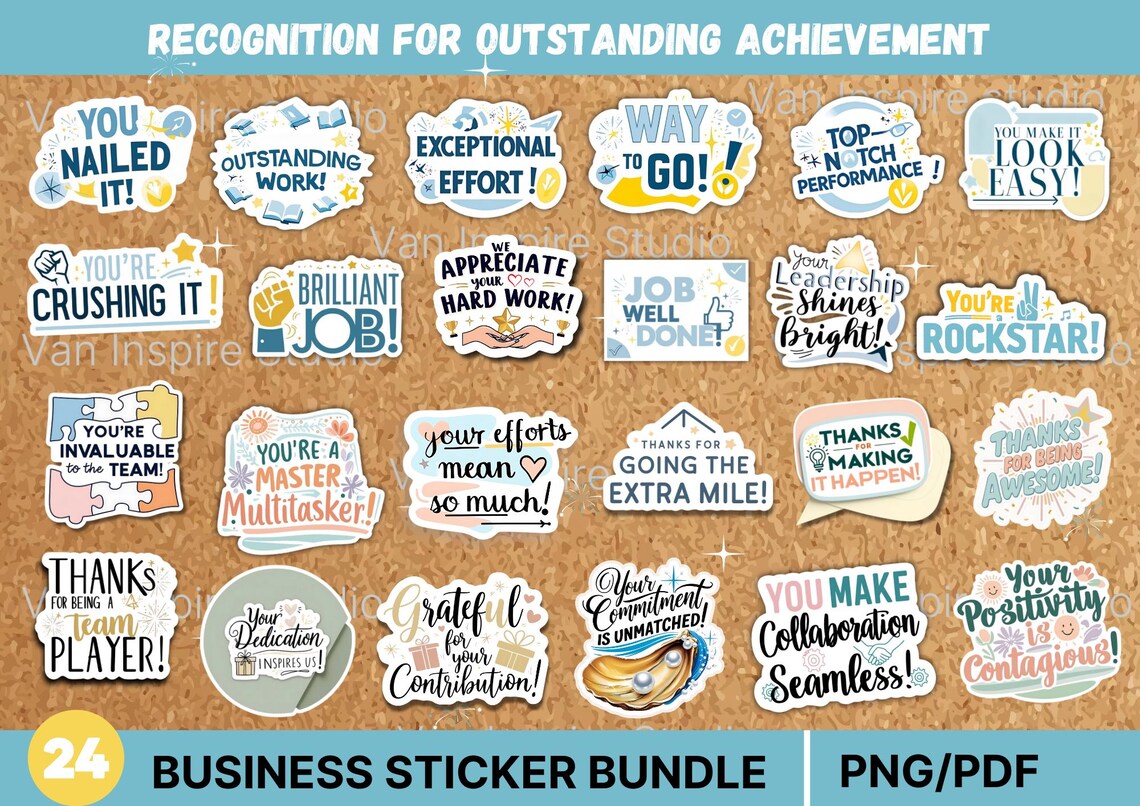 Workplace Motivation Stickers | Business Sticker Bundle | Employee ...