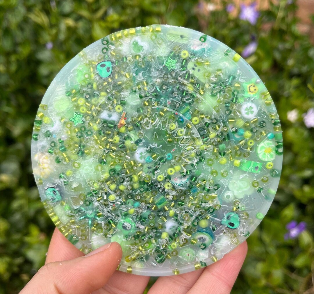 Green Mandala Picky Pad: Sensory Fidget Toy With Hidden Crystal - Etsy