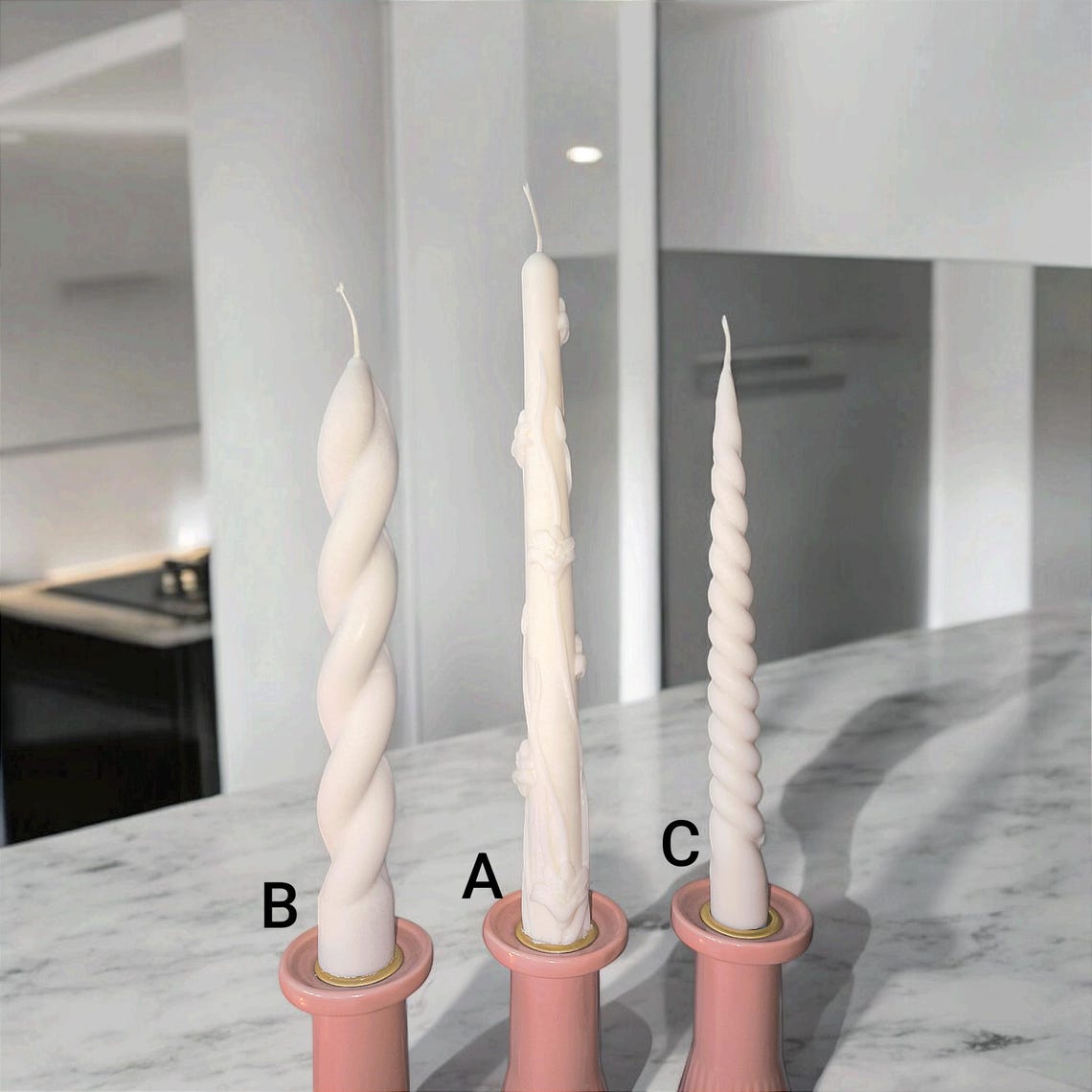 Spiral Taper Candle, Candlesticks, Twisted Candle, Soy Beeswax Candle ...